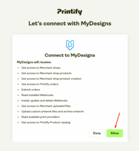 MyDesigns and Printify Integration Now Live - MyDesigns